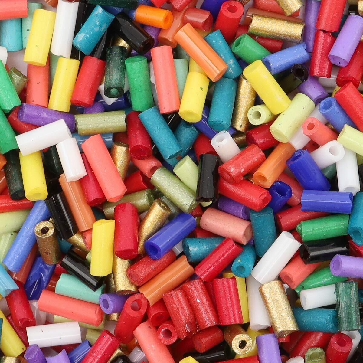 Бисер стеклярус (стекло), 5 мм, 20 г (упак), Astra&Craft (51 разноцветный), 10 упак