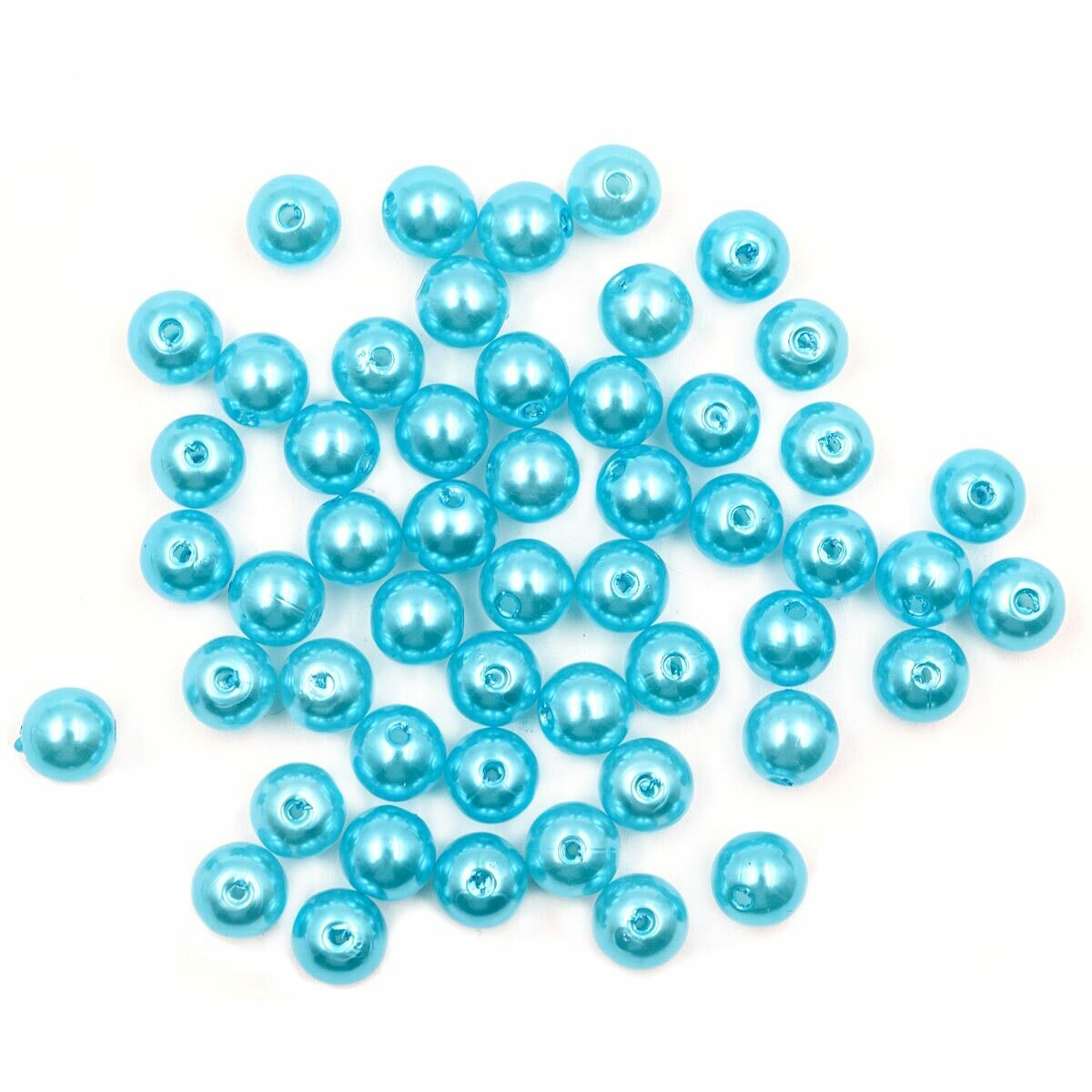 Бусины пластиковые, 'жемчуг', цветные, круглые, 10мм, 25гр, Astra&Craft (029 NL голубой)