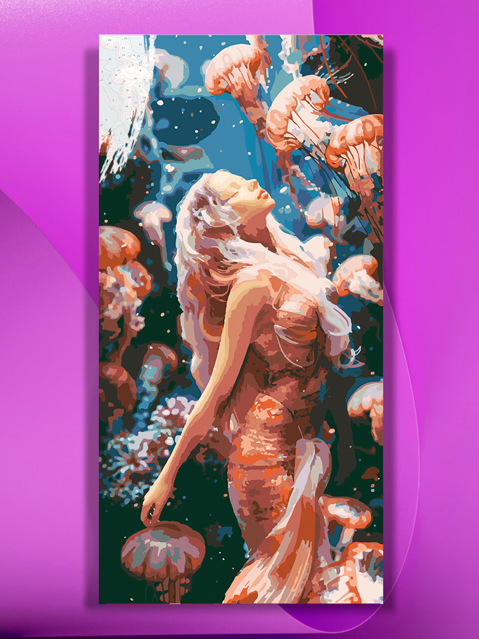 Картина по номерам на холсте Медузы и русалочка, 30 х 60 см