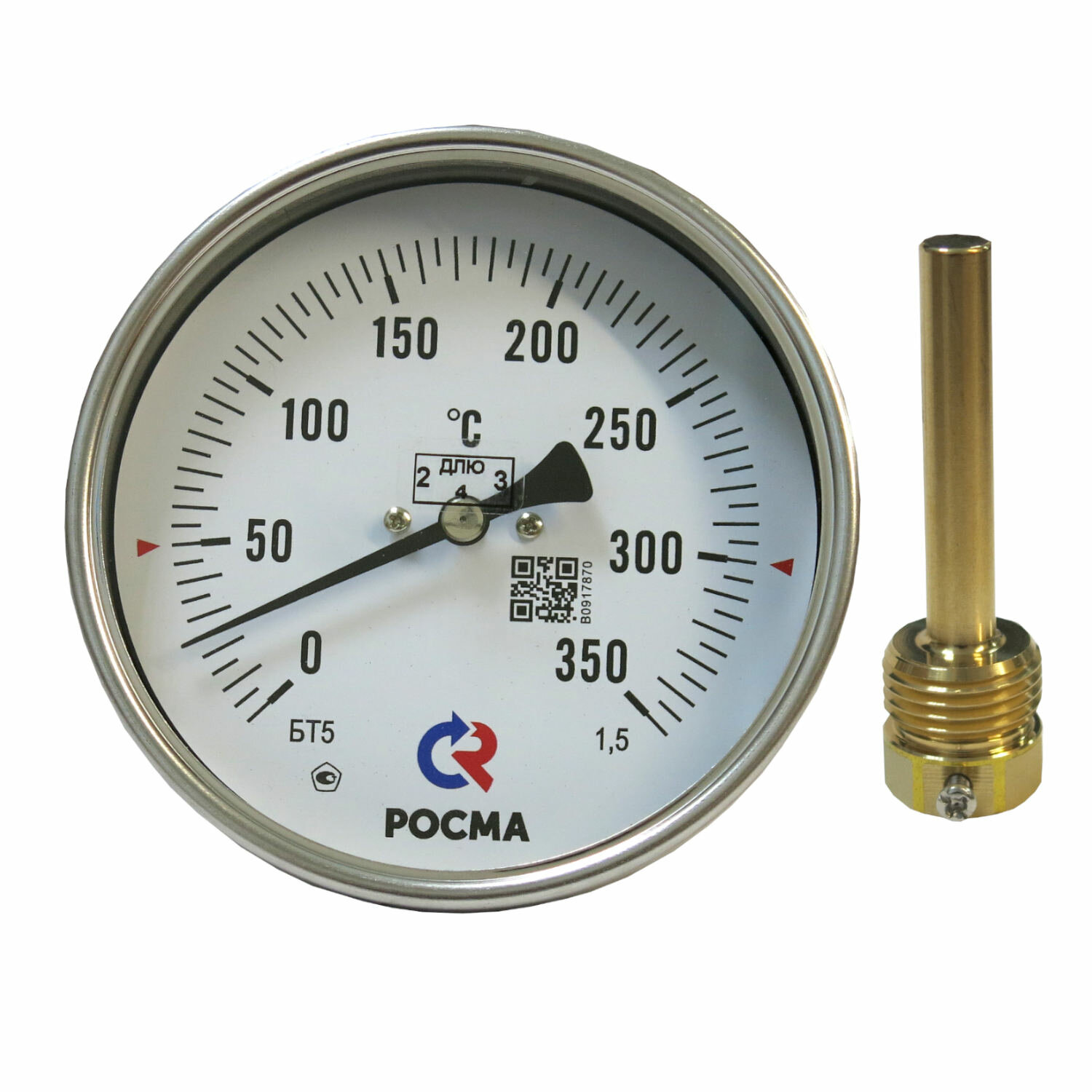 Термометр биметаллический осевой БТ-51.211 (0 - 350С) G1/2.64.1,5