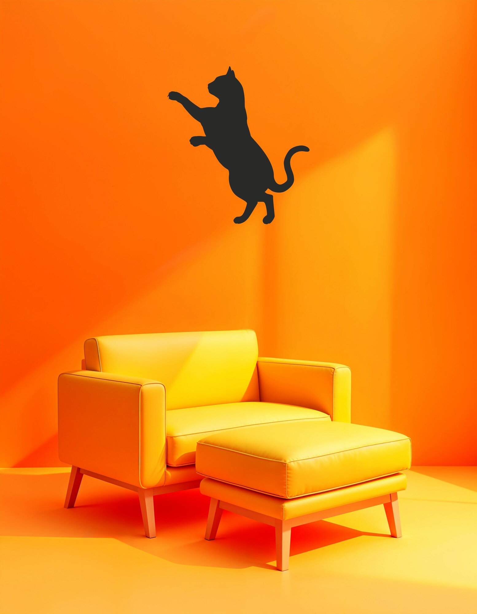 Панно настенное из дерева "Кот" 50х45 см