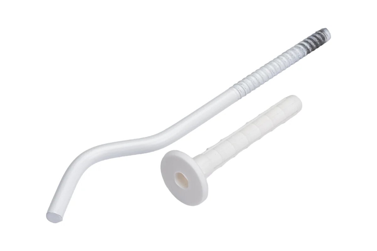 MasterProf Кронштейн для радиатора с дюбелем, размер 7,5х180 мм, белый, ИС.030110