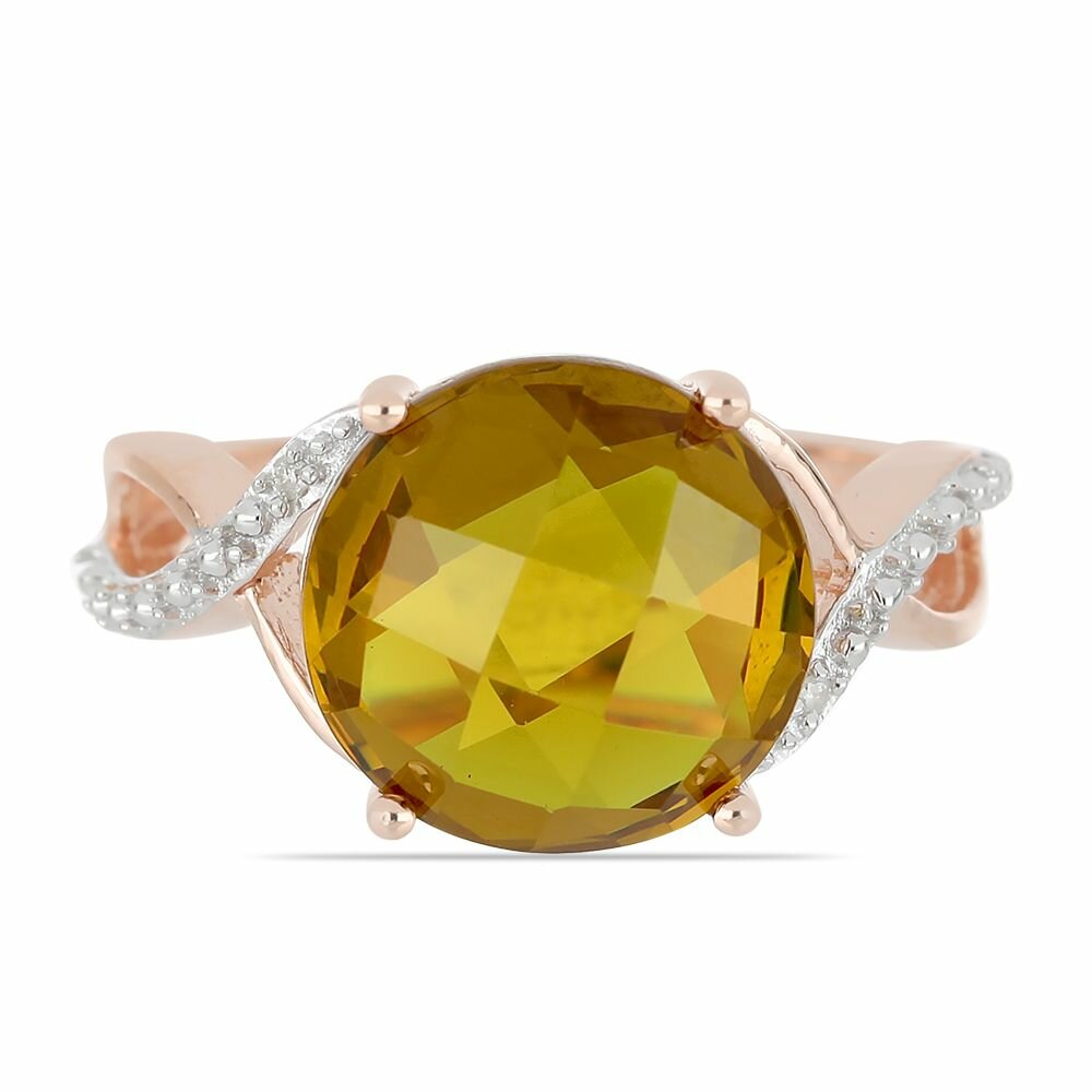 Кольцо, серебро, 925 проба, бриллиант, султанит синтетический