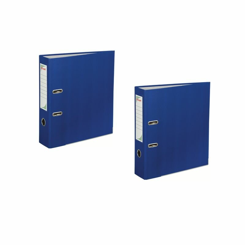 Комус Папка-регистратор, Экономи, 80 мм, с арочным механизмом, синяя, 2 уп.