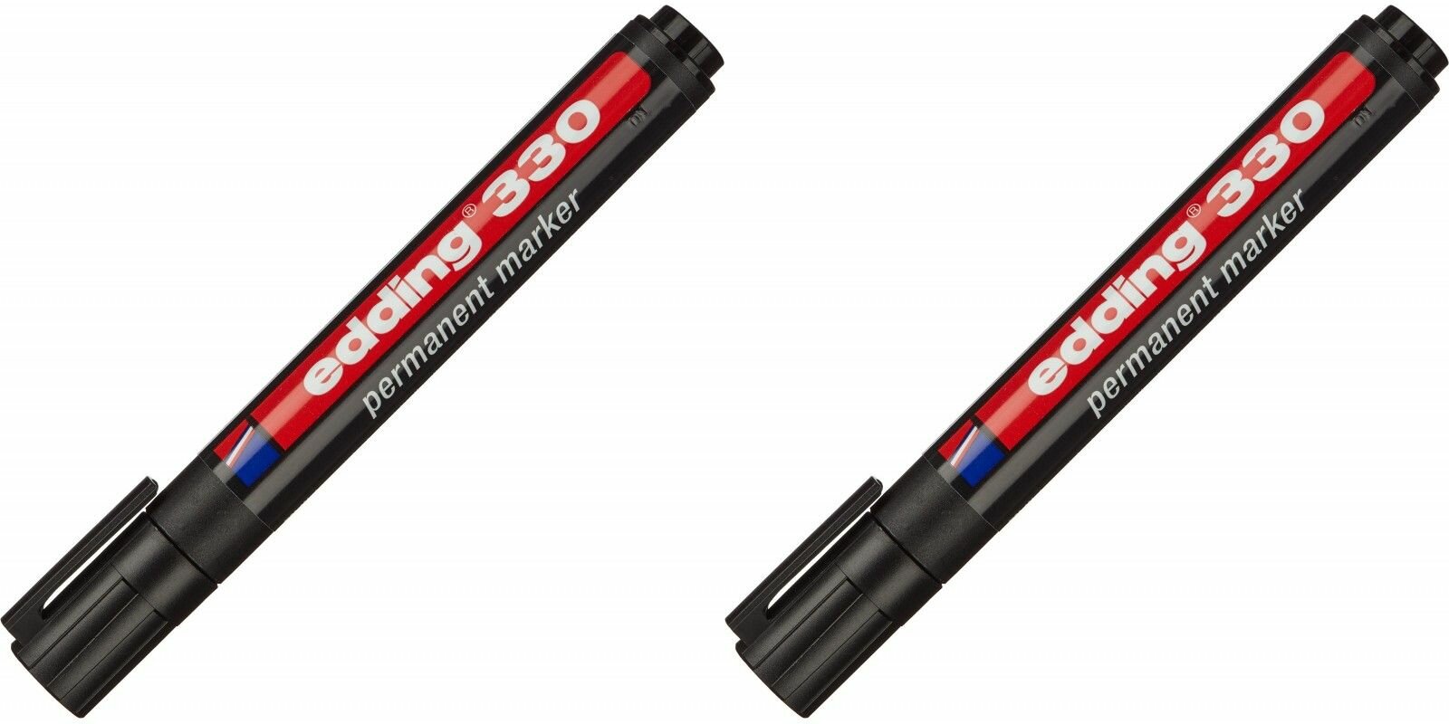 Edding Маркер перманентный, черный, скошенный наконечник, 1-5 мм, 2 уп