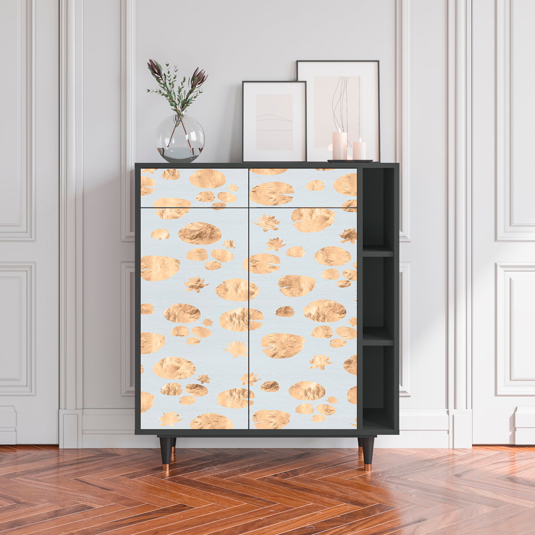 Комод - STORYZ - BS6 Blue Giraffe, Размер - 94 x 110 x 41 см, Цвет корпуса - , Антрацит