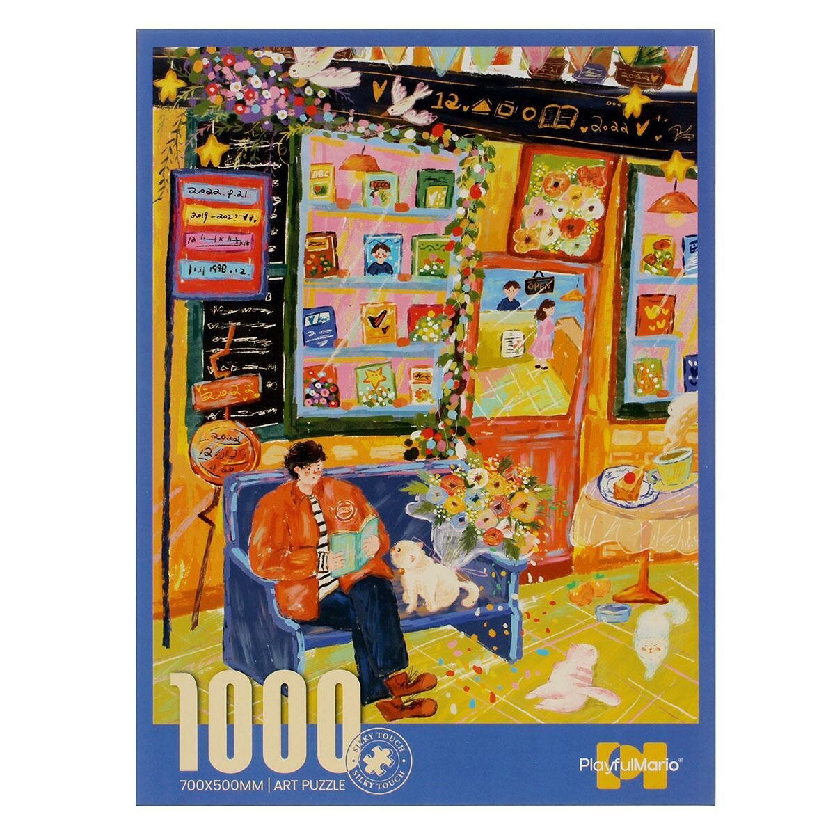 Пазл книжный магазин 1000 элементов, яркий дизайн, размер 700x500 мм, отличный подарок для детей и взрослых