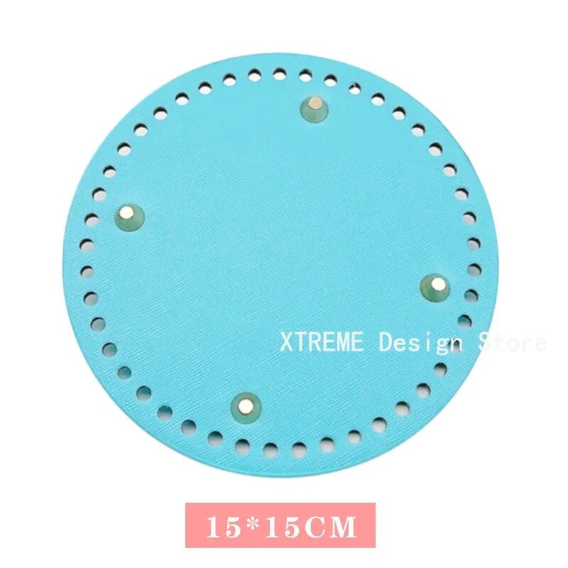 Быстрая доставка, круглое дно для вязаной сумки, аксессуары из искусственной кожи, дно ручной работы с отверстиями, нижняя часть сумки, связанная крючком своими руками blue