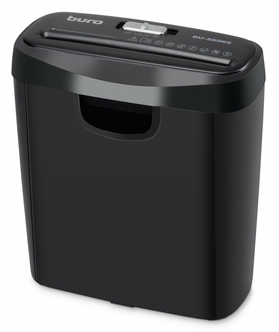 Уничтожитель бумаги (шредер) Cactus Buro Home BU-S606S черный (секр. Р-2) ленты 6лист. 11лтр. пл. карты