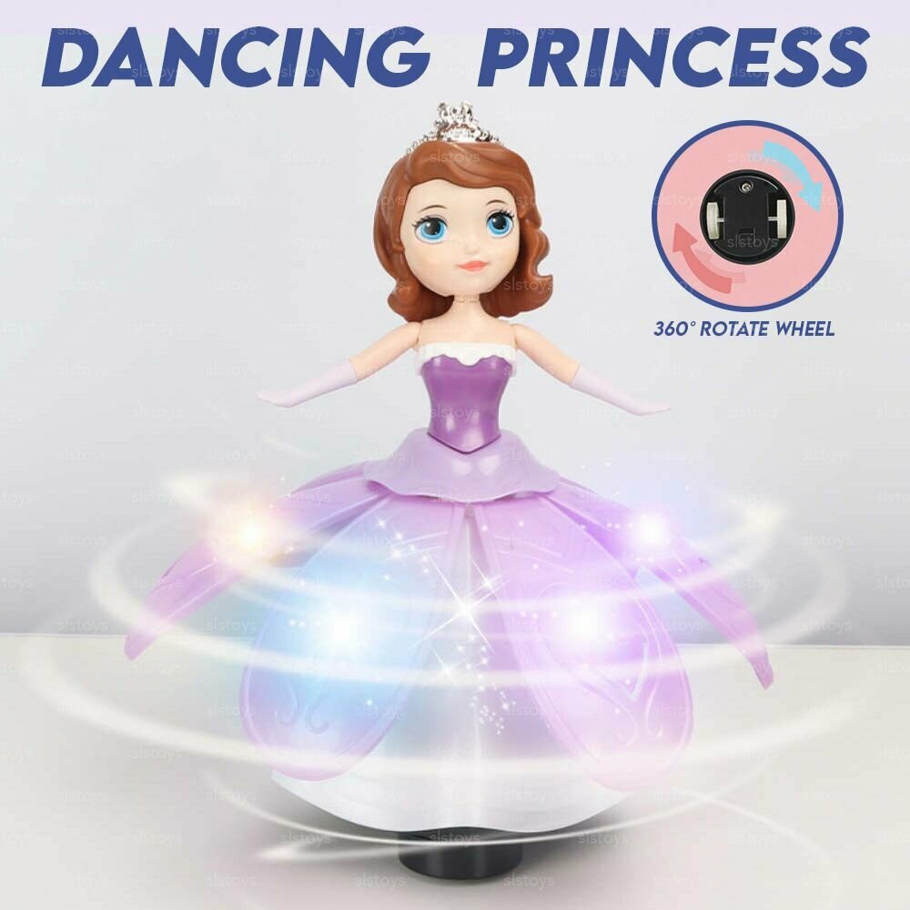 Вращающаяся и танцующая кукла Принцесса София, легкая детская электрическая игрушка, Подарок на новый год, день рождение 1 годик