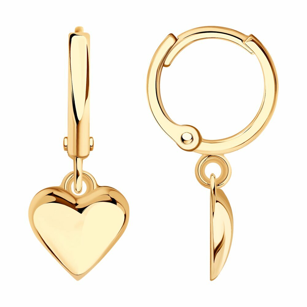 Серьги, красное золото, 585 проба