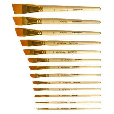 Кисти синтетика "Mr.Painter" SBA 206-20 плоская со скосом 5 шт короткая ручка №20