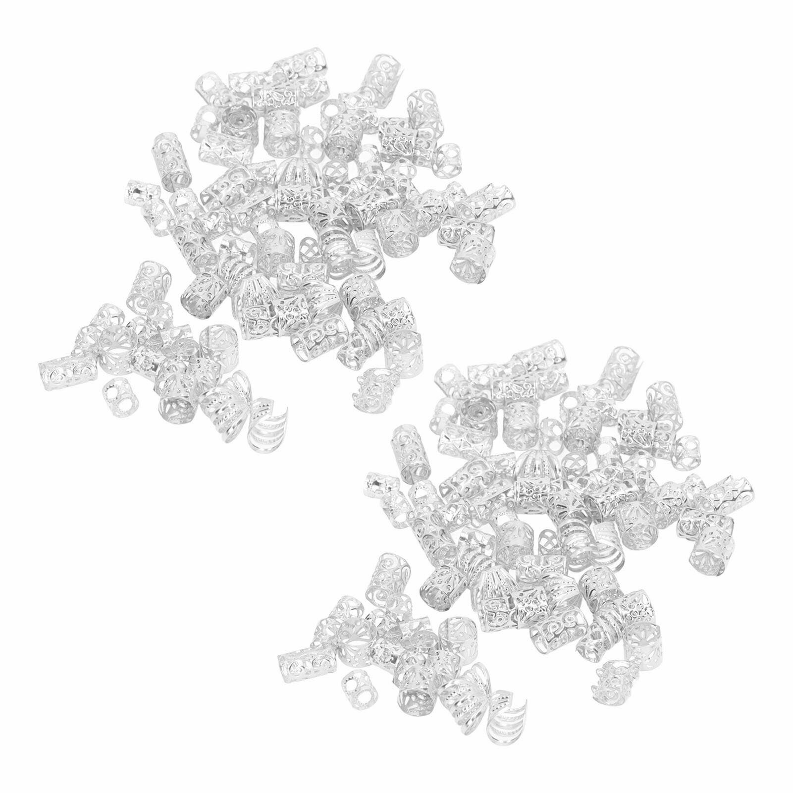 200 шт. Дреды для волос кольца с изысканными рисунками сплав для волос плетеной ювелирные катушки серебро серебряные