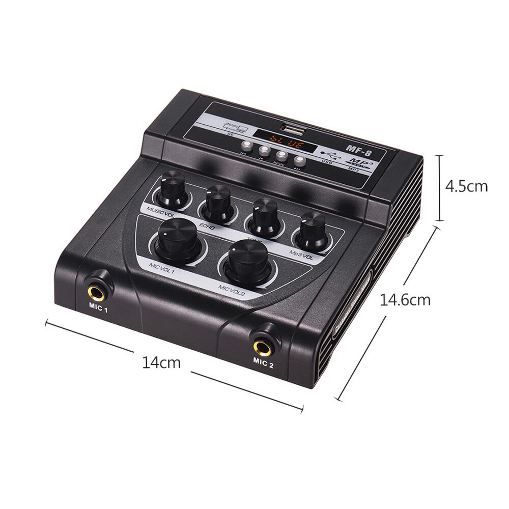 Мини-караоке Звук Аудио Микшер Стерео Эхо Микшеры Двойные Микрофонные Входы Поддержка BT Запись Функция MP3 для ТВ ПК Смартфон Усилитель