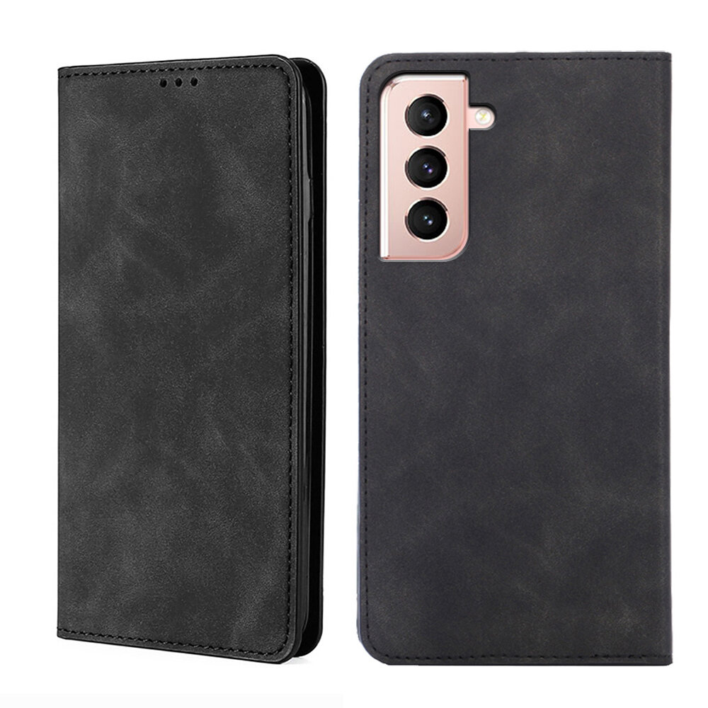 Чехол-книжка MyPads для Samsung Galaxy S21 / Самсунг S21 мягкое прикосновение (черный)