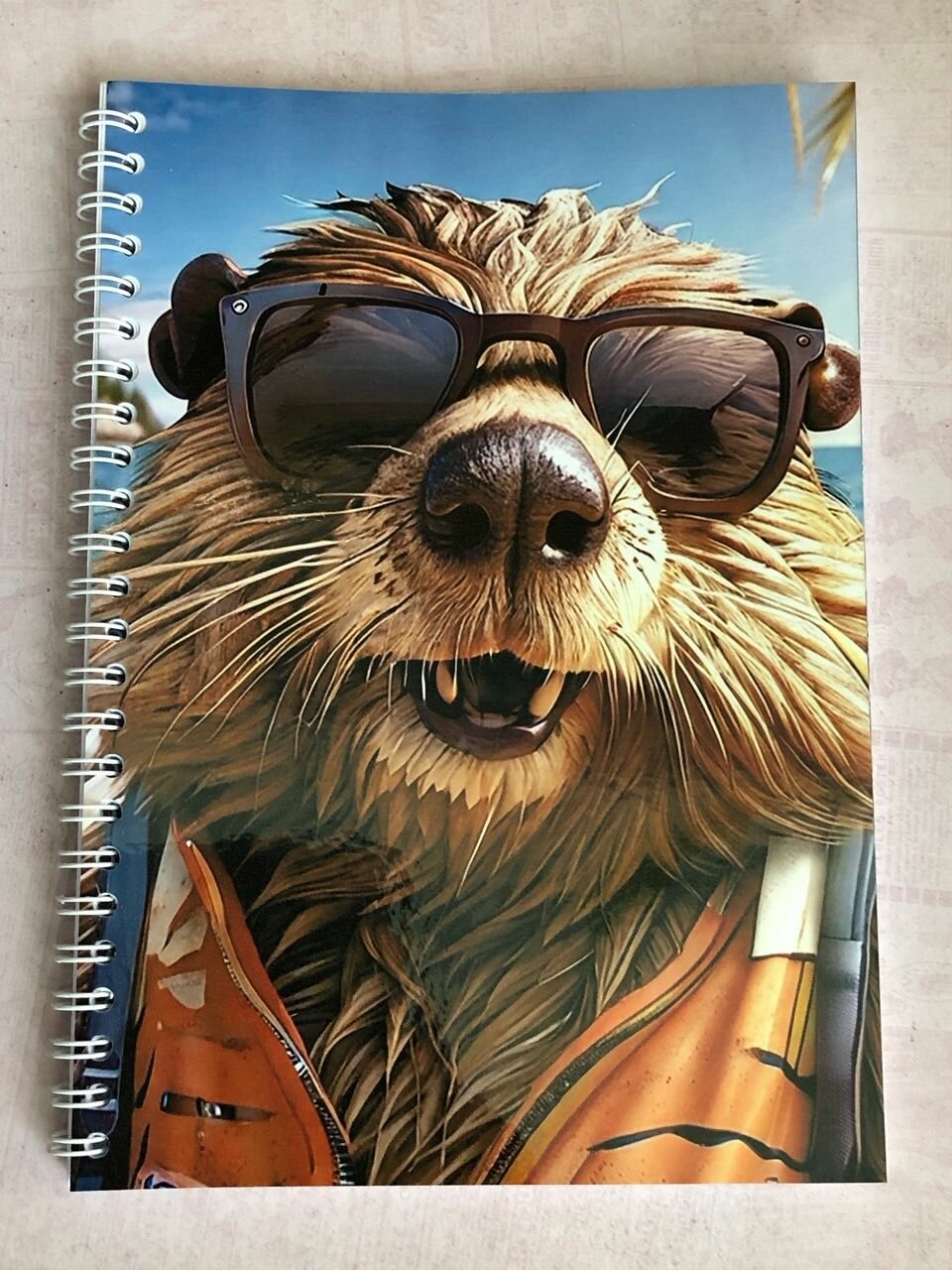 Блокнот "Бобр", A5, темно-коричневый, разлиновка отсутствует, 80г/м², 40 листов