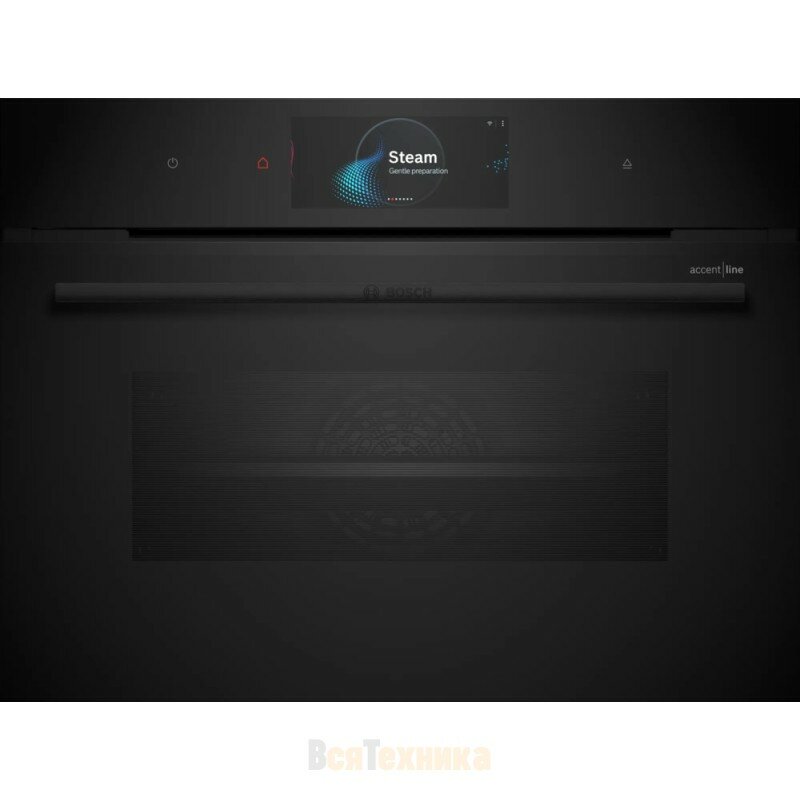 CSG958DB1 / Accent Line. Компактный духовой шкаф-пароварка, черный, 14 режимов + комбинированные реж