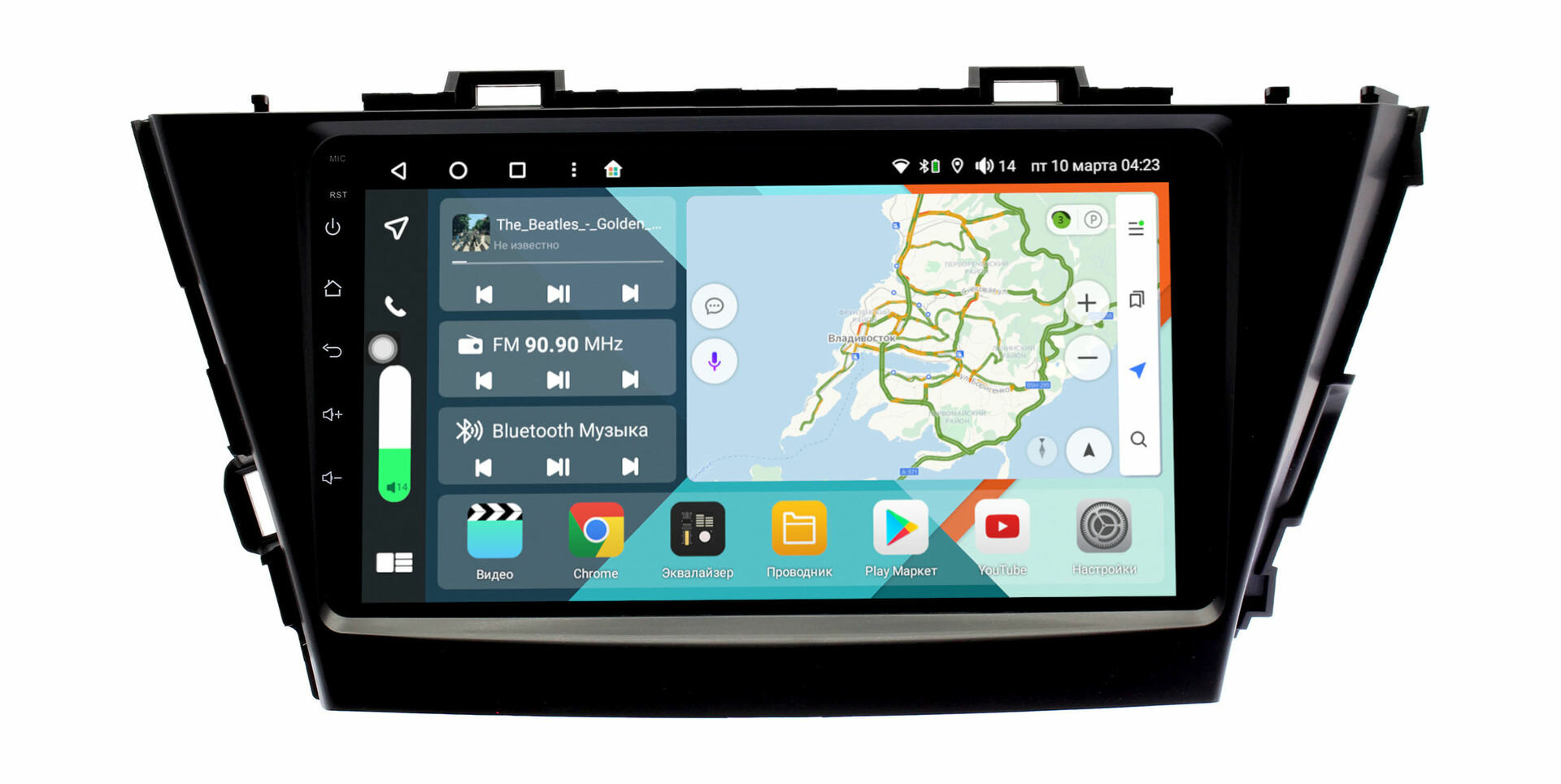 Магнитола Toyota Prius Plus Prius V 2011 - 2014 левый руль 9 дюймов, 4/64GB, 8 ядер, DSP, 4G, Android 10 / Wide Media