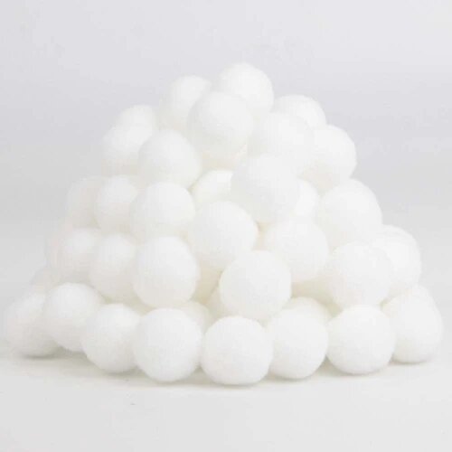 Белые помпоны 8-30 мм для рукоделия 20 г 20mm 20g 60pcs