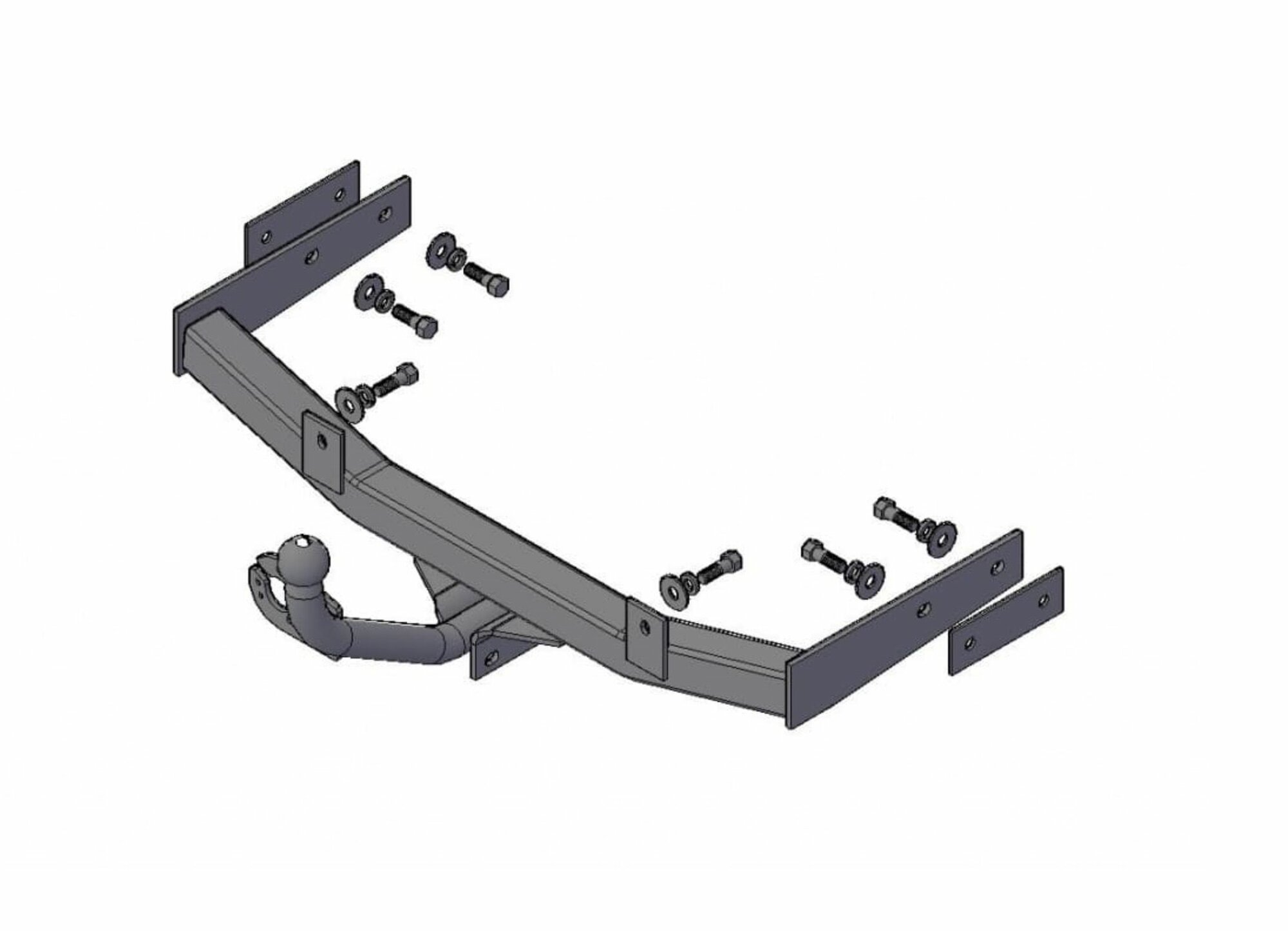 Фаркоп для Лада Гранта лифтбек 2014-2015 без снятия и подрезки бампера. Тип шара: H. Нагрузки: 900/50 кг, масса фаркопа 11,4 кг (без электрики в комплекте) - 2190 Трейлер