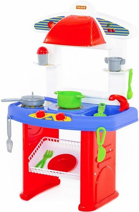 Игровой кухонный модуль "Яна", сюжетно-ролевая игра юный повар, кухня для девочек с игрушечной посудой, в коробке