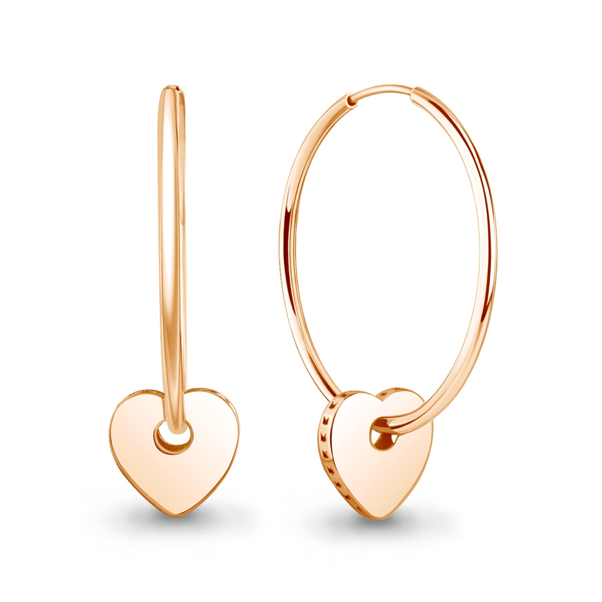 Серьги конго, красное золото, 585 проба