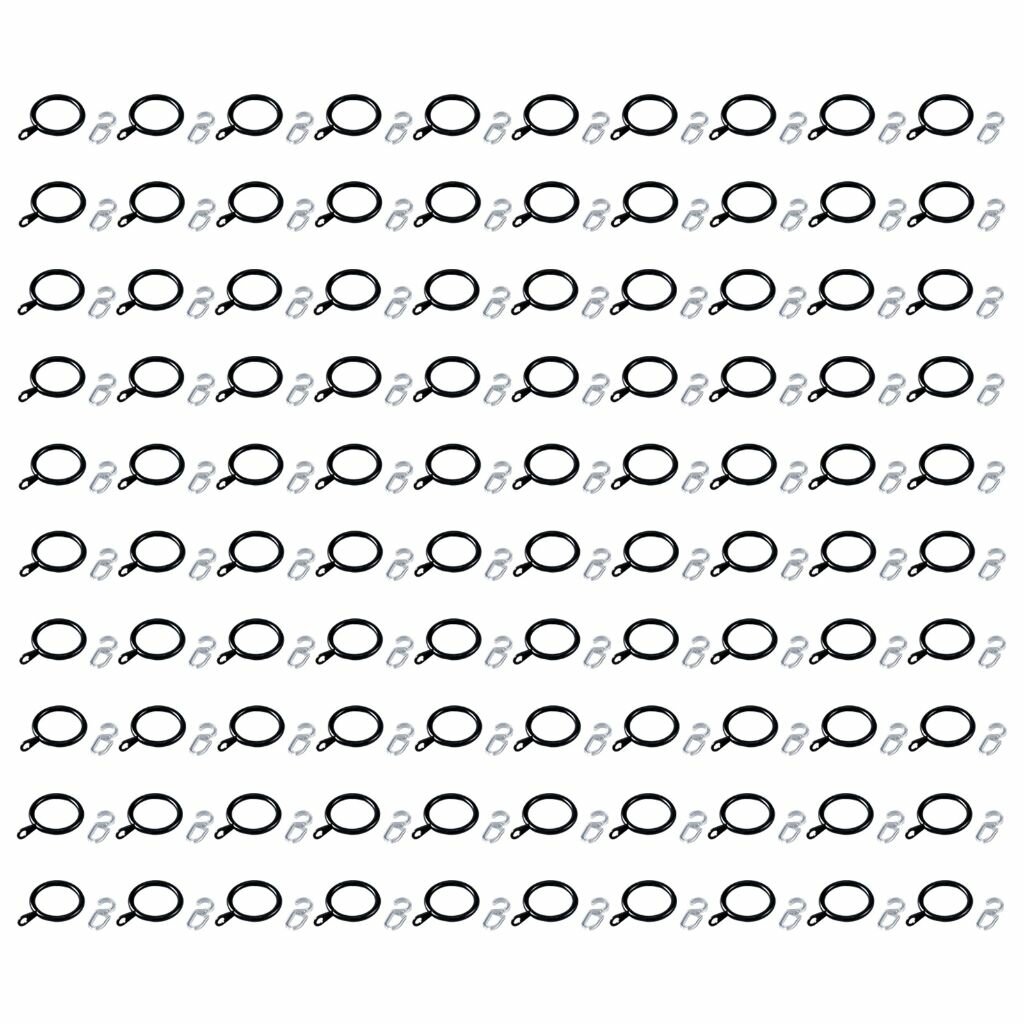 100 шт, кольцо для штор с пластиковой подвесной пряжкой-черное кольцо с большой прозрачной подвесной пряжкой