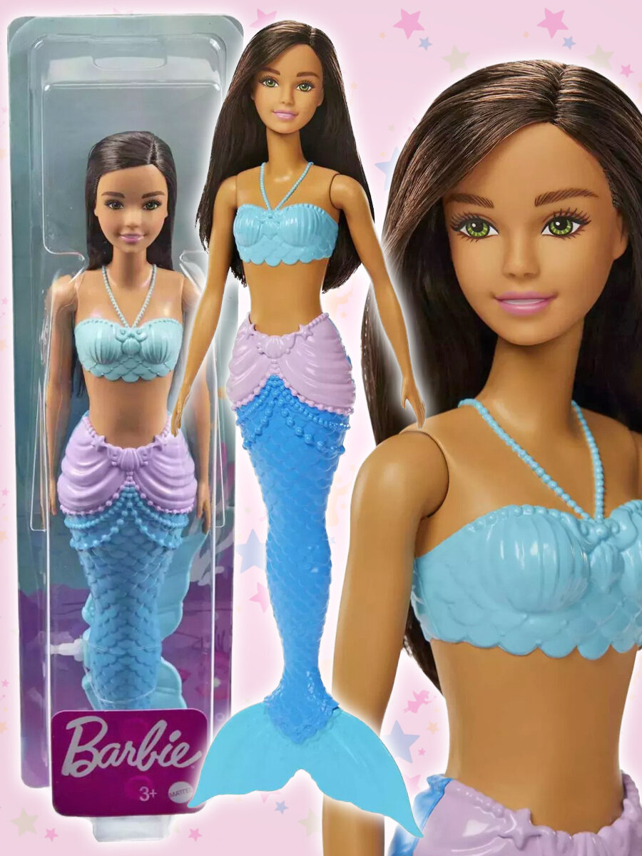 Кукла Барби Русалочка, черные волосы, серия "Подводное царство"