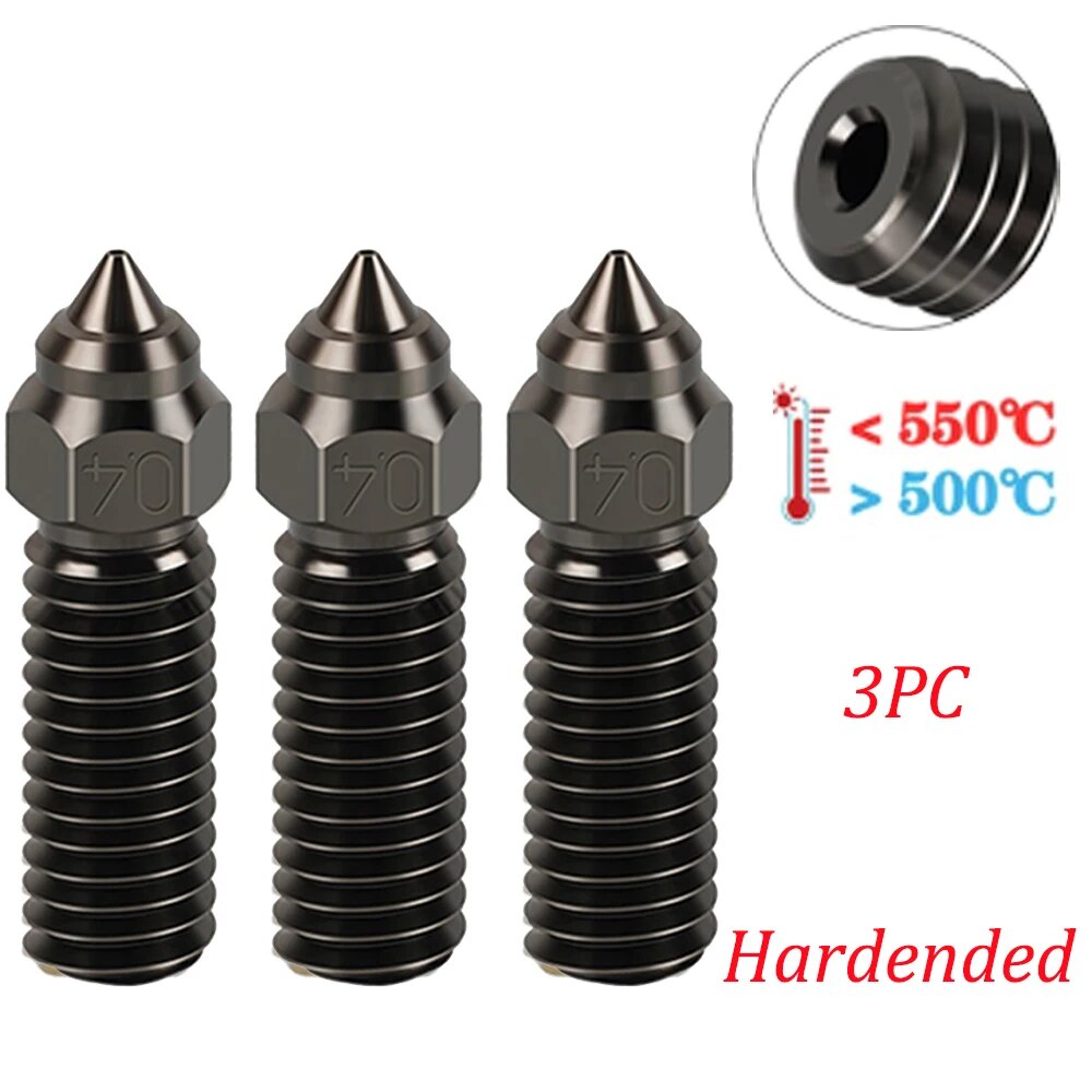 Насадки для 3D принтера Creality Ender 3, 0.4 мм, 3PC, закалённая сталь