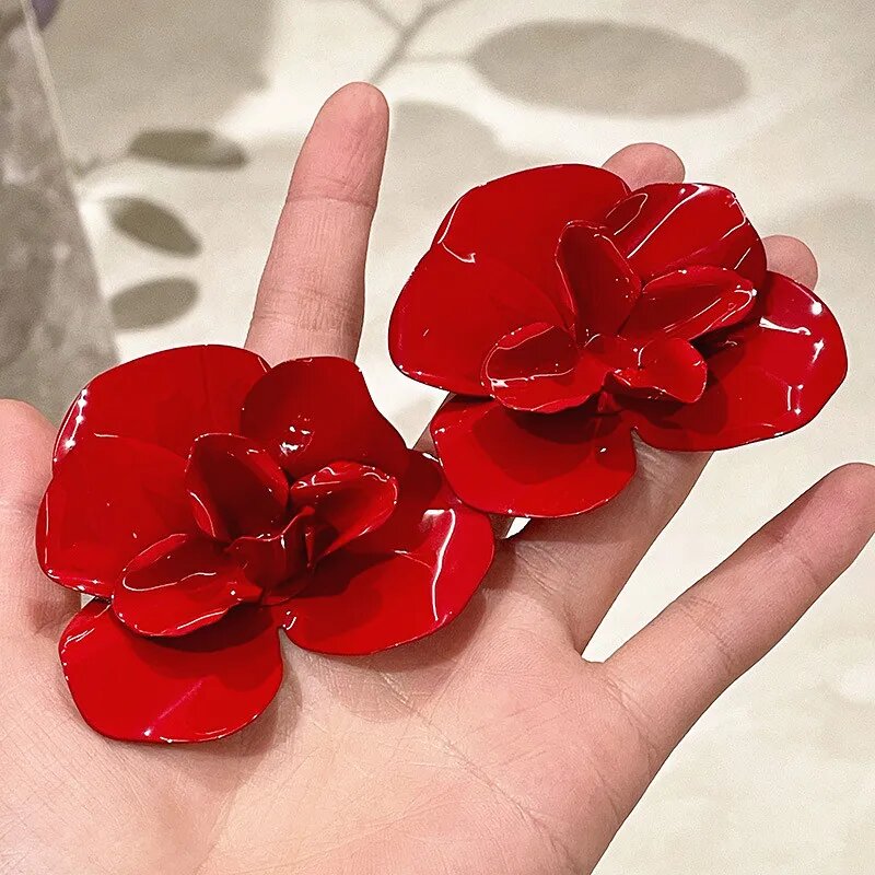 Красные металлические цветы, Color: Красный, Metal Color: Red