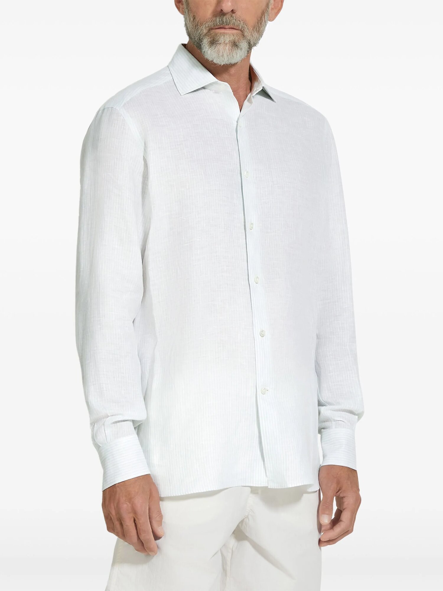Рубашка Ermenegildo Zegna Oasi Lino, размер 52, white — фото 1