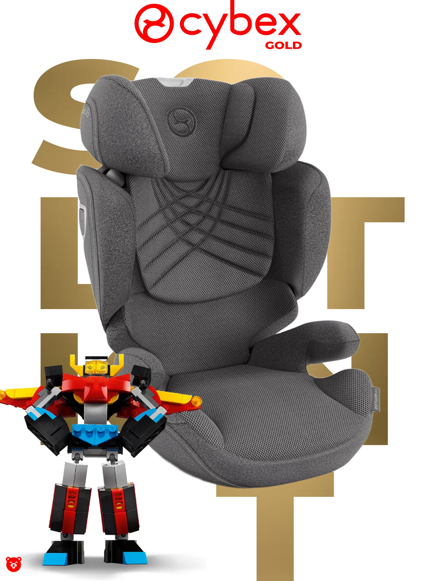 Lego промо Cybex Solution T i-Fix Автокресло 3-12 лет, Mirage Grey PLUS