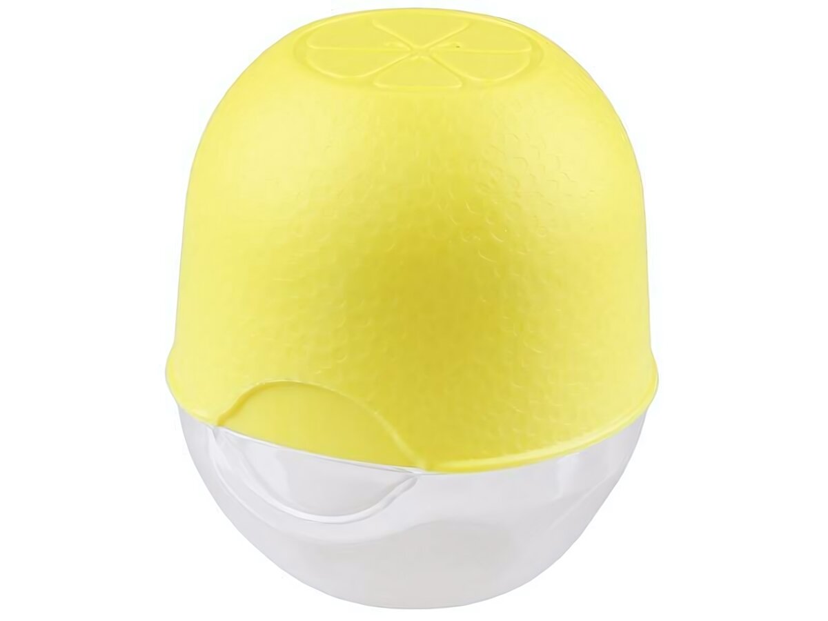 Контейнер для лимона, пластик, жёлтый/прозрачный, компактный размер