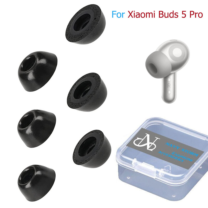 Сменные пенные амбушюры для for Xiaomi buds 5 Pro Губка памяти Затушевка для ушей фитинги (3 пары, размер S, M, L)