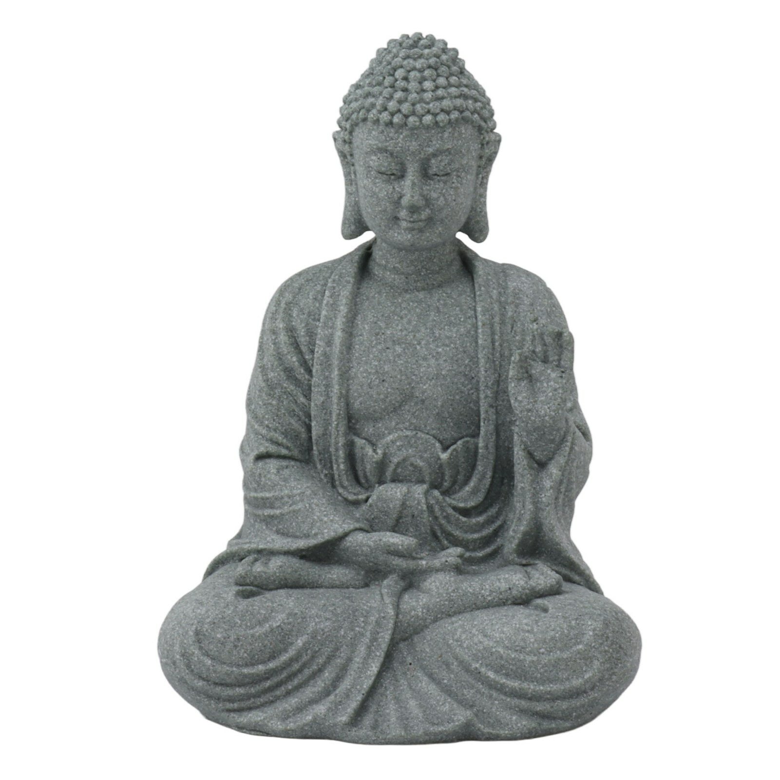 Статуя Будды из зеленого песчаника, сидящая фигурка буддиста, декоративное украшение для гостиной и двора 7135K-02