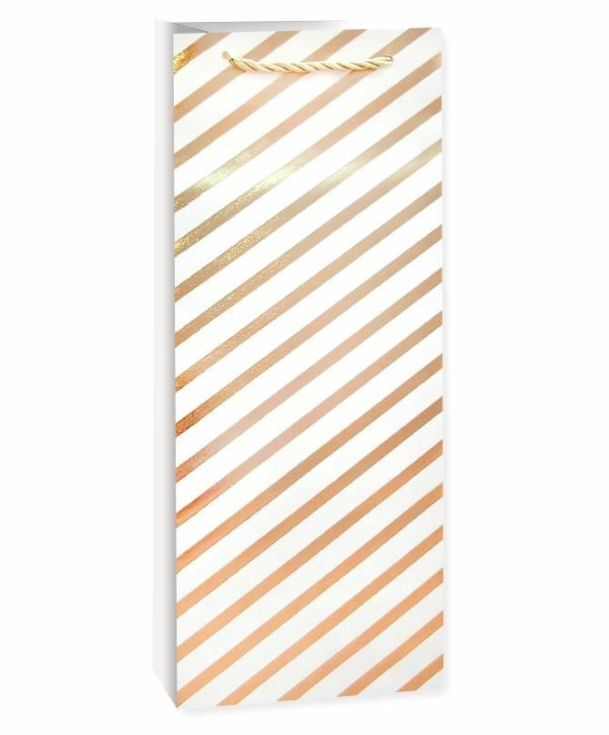 Пакет подарочный Дон Баллон для вина, Золотой узор, Дизайн №2, металлик, 38х11х11 см