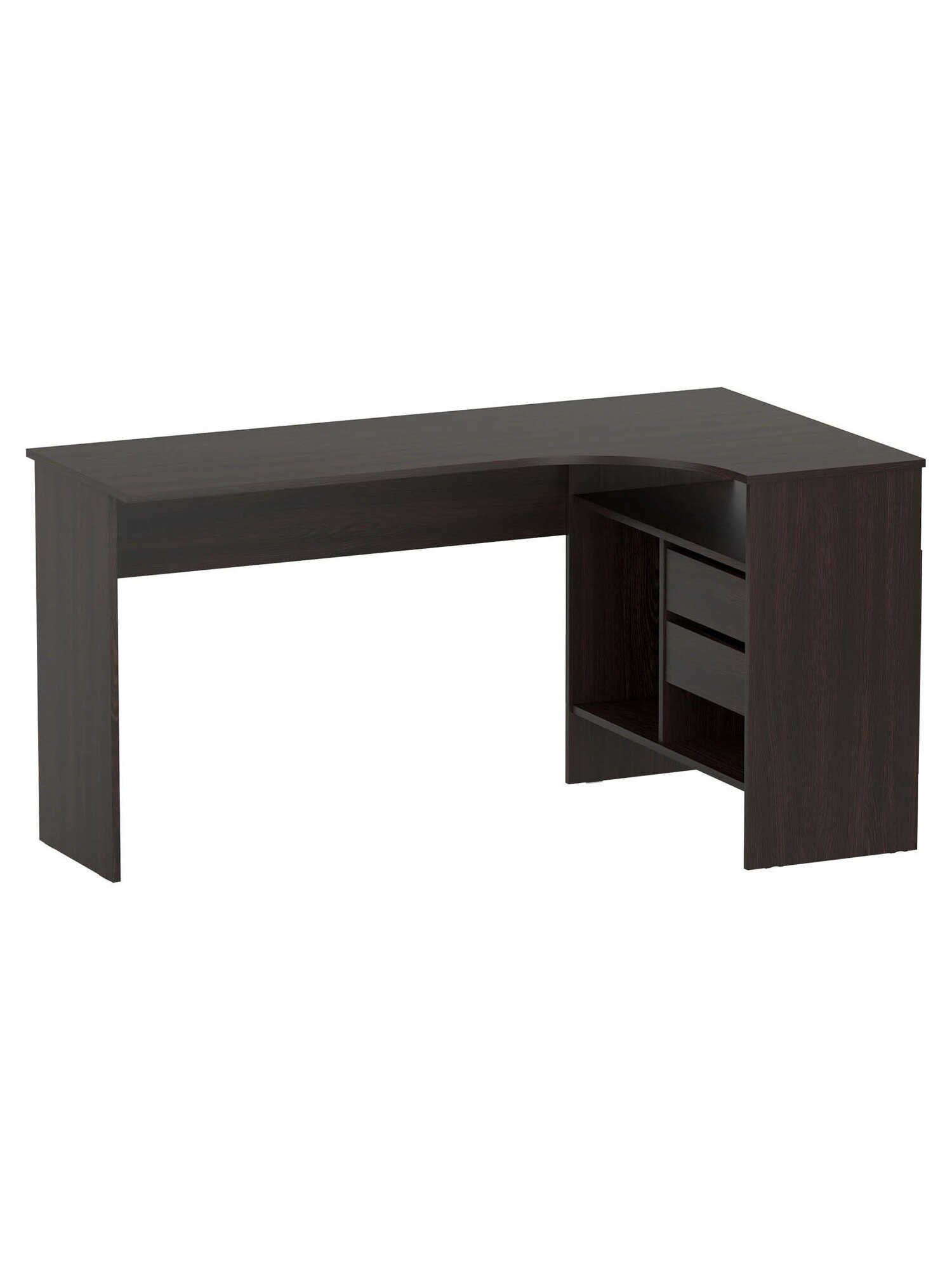 Компьютерный, письменный стол Бруклин угловой, с ящиками, 145х81х74 см, Венге, Правый