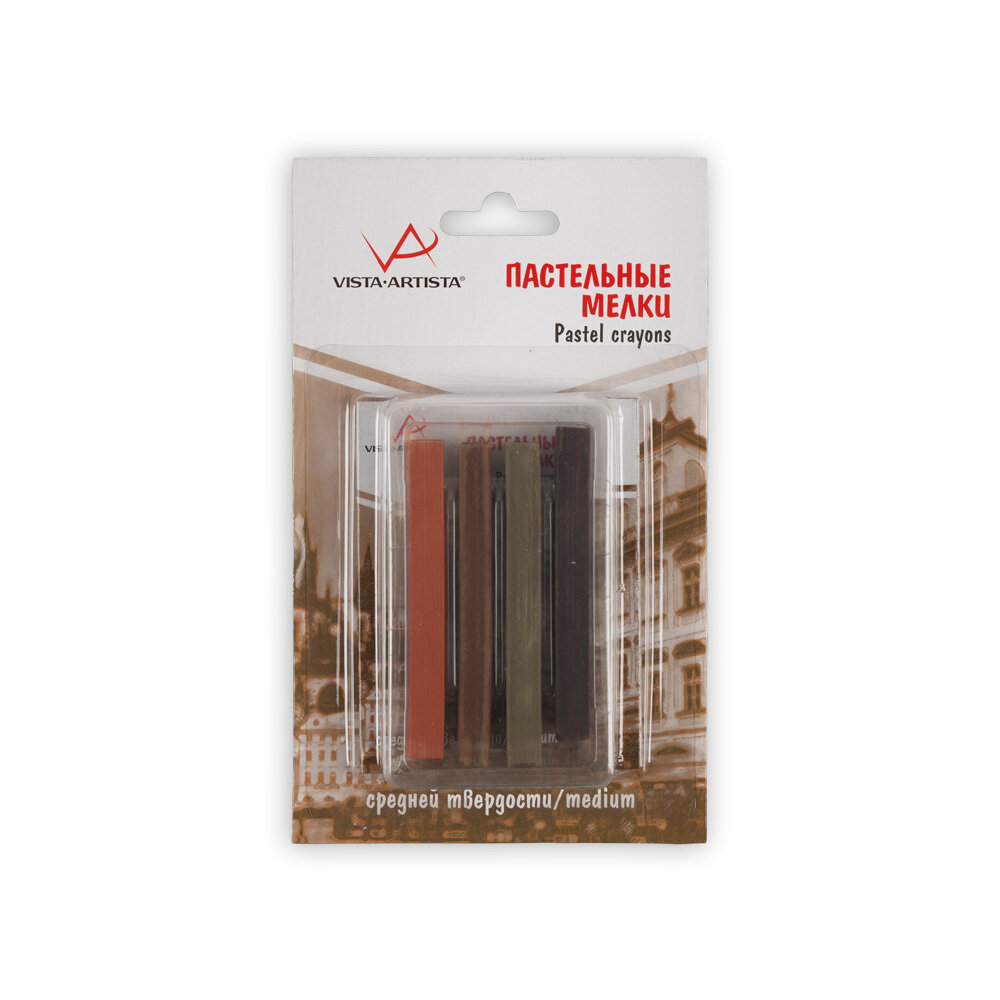 VISTA-ARTISTA мелки пастельные художественные, набор 02 Земляные тона, 4 цвета VAAC