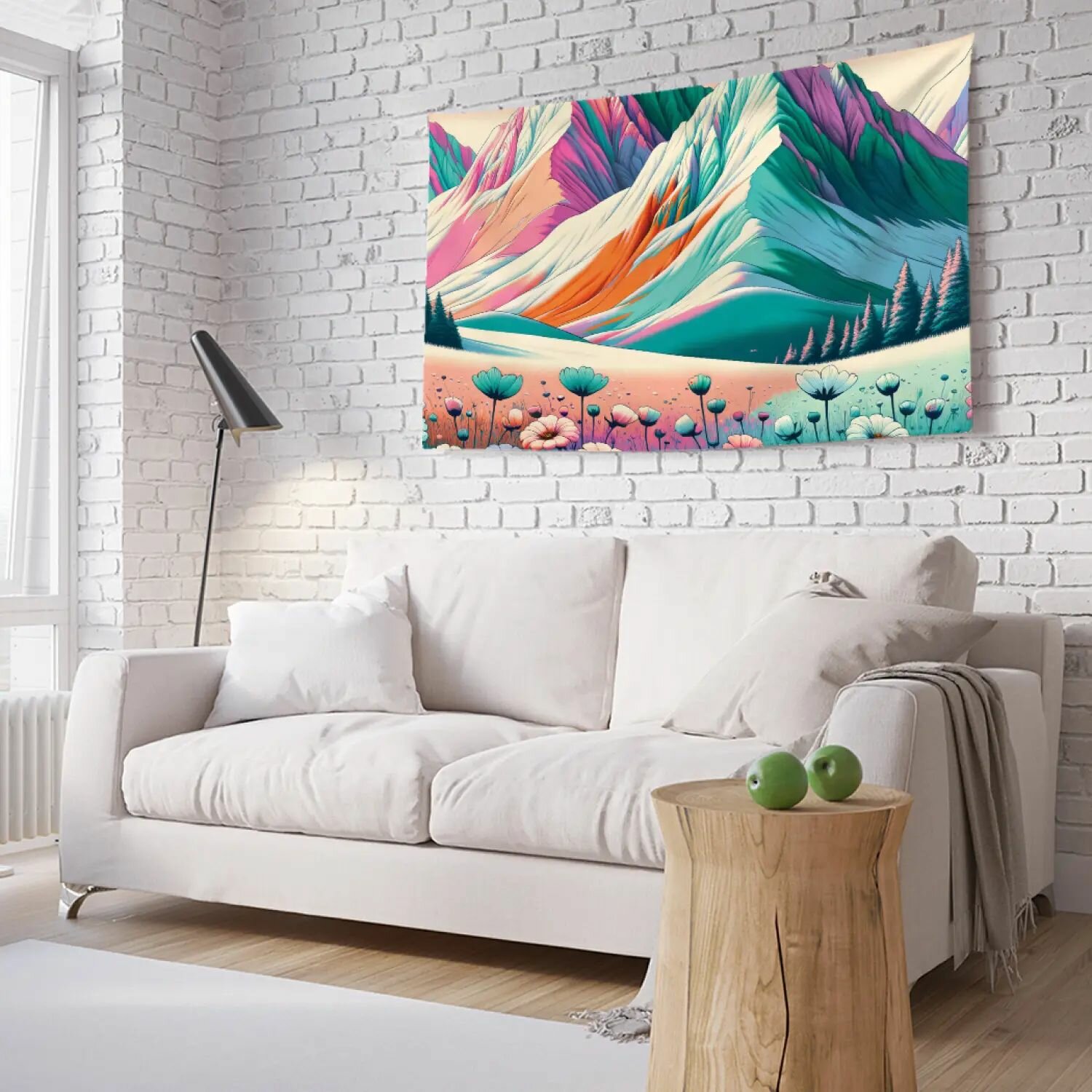 Горизонтальное фотопанно на стену JoyArty "Яркие горы", из ткани, 100х150 см