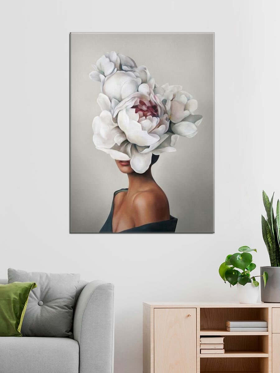 Картина на стену "Девушка в пионах", 30х40 см