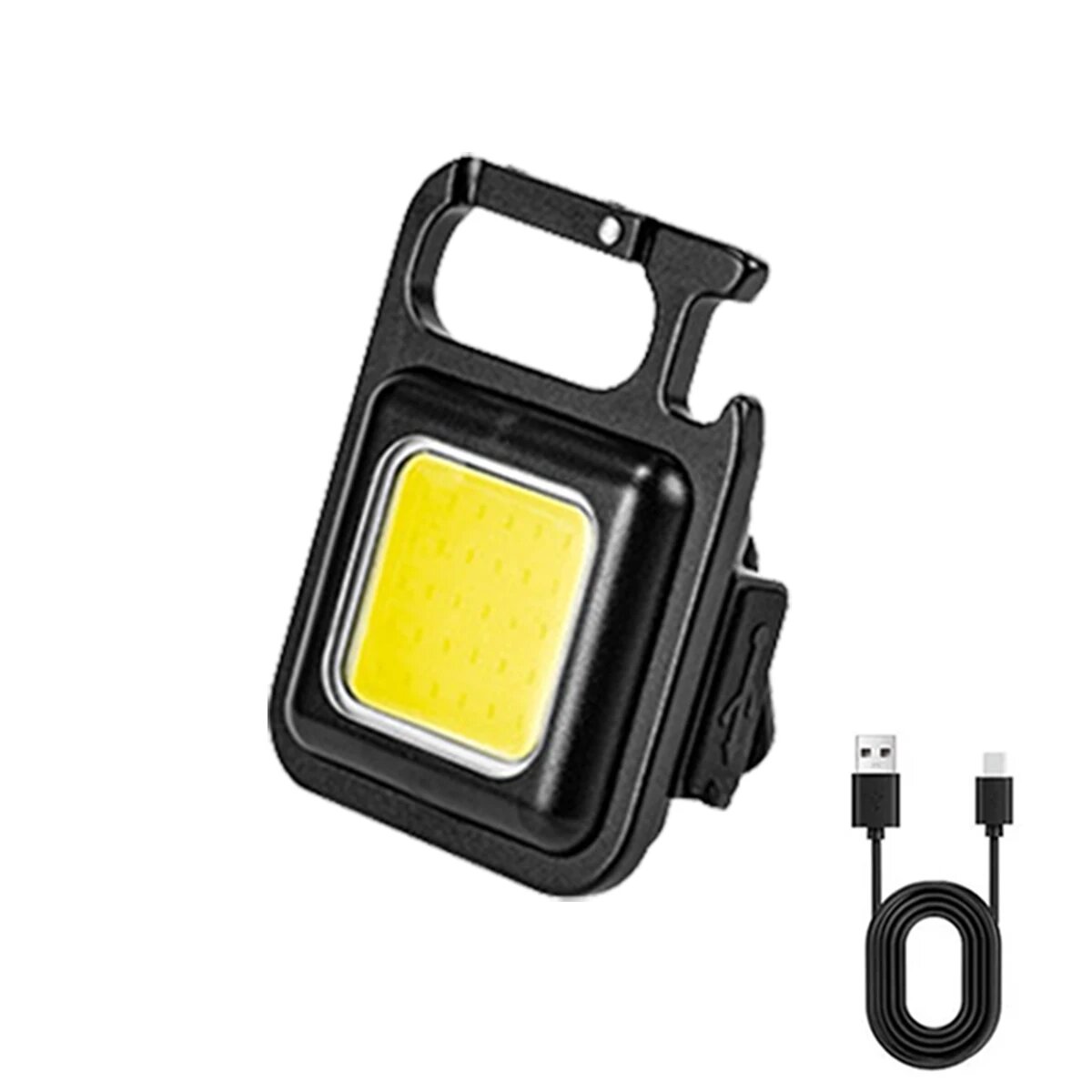 Перезаряжаемый LED фонарь с крюком, желтый