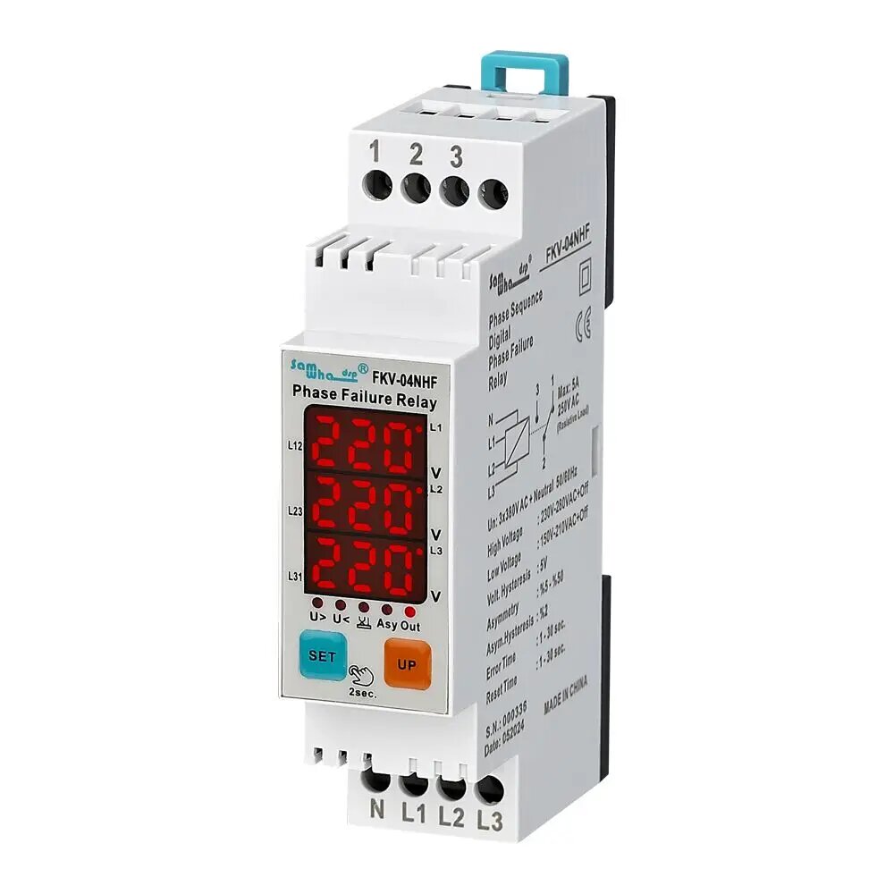 Samwha-Dsp реле фазового сбоя FKV-XXNHF 04NHF 3x380VAC-N