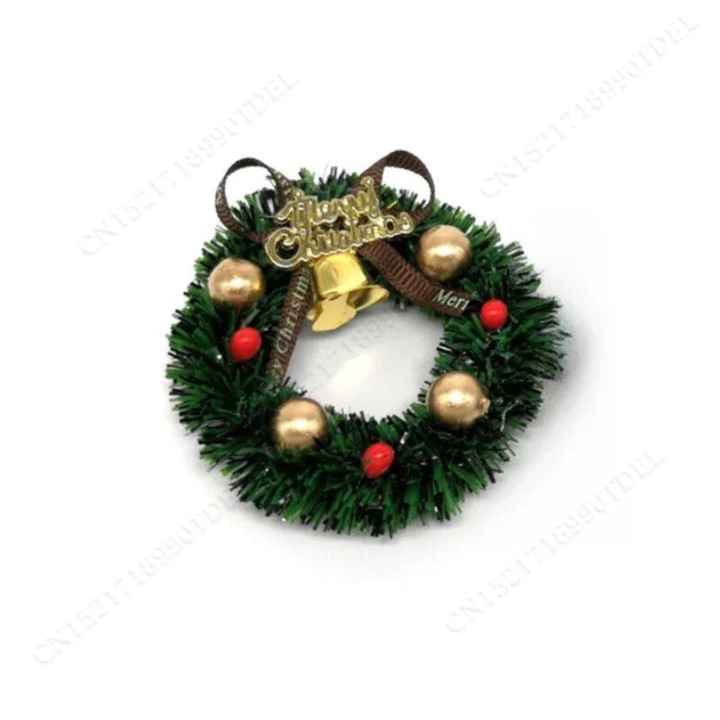 Миниатюрный венок MOONBIFFY зеленый 6см Глубокий сапфир