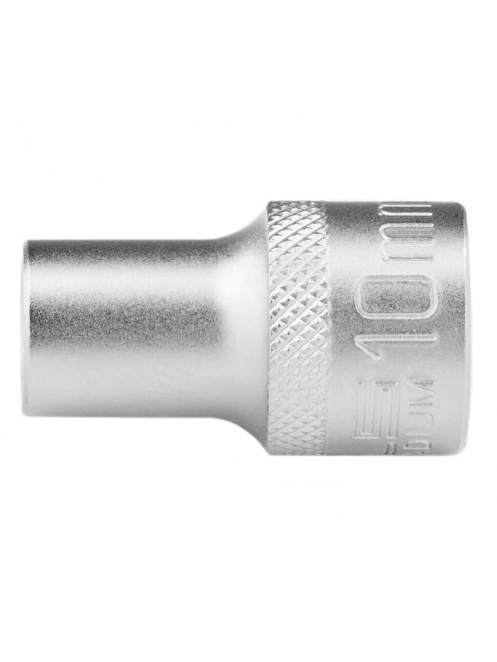 Головка торцевая, 10 мм, двенадцатигранная, CrV, под квадрат 1/2, хромированная Stels 13651