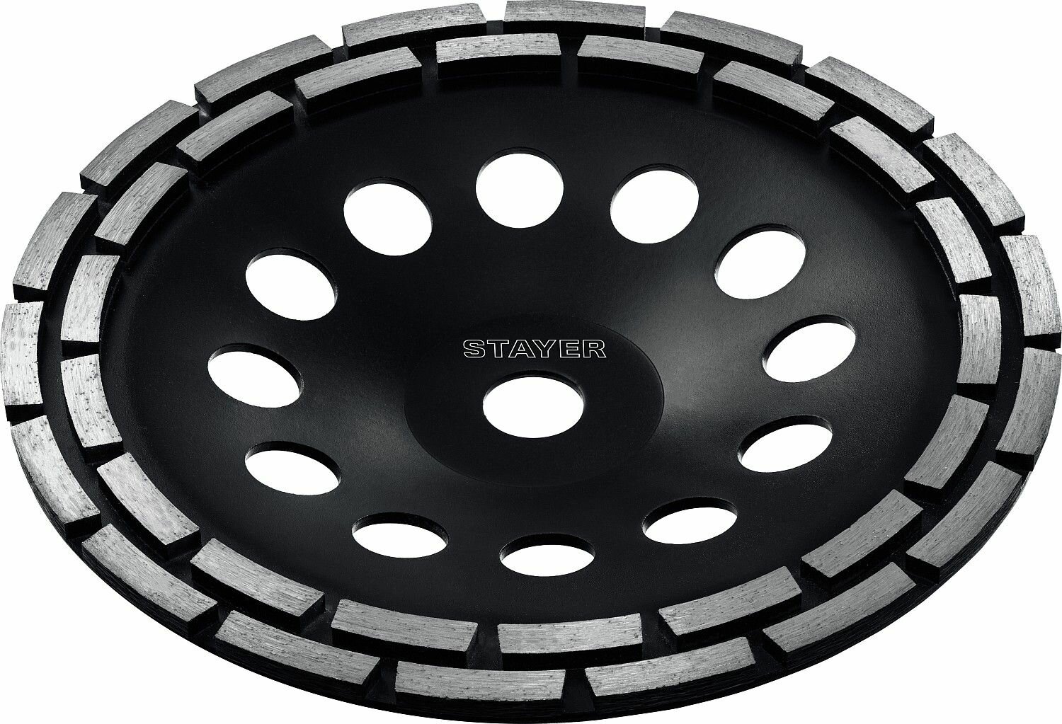 Шлифовальная чашка STAYER Double, d 180 мм, двухрядная, алмазная 33381-180_z02