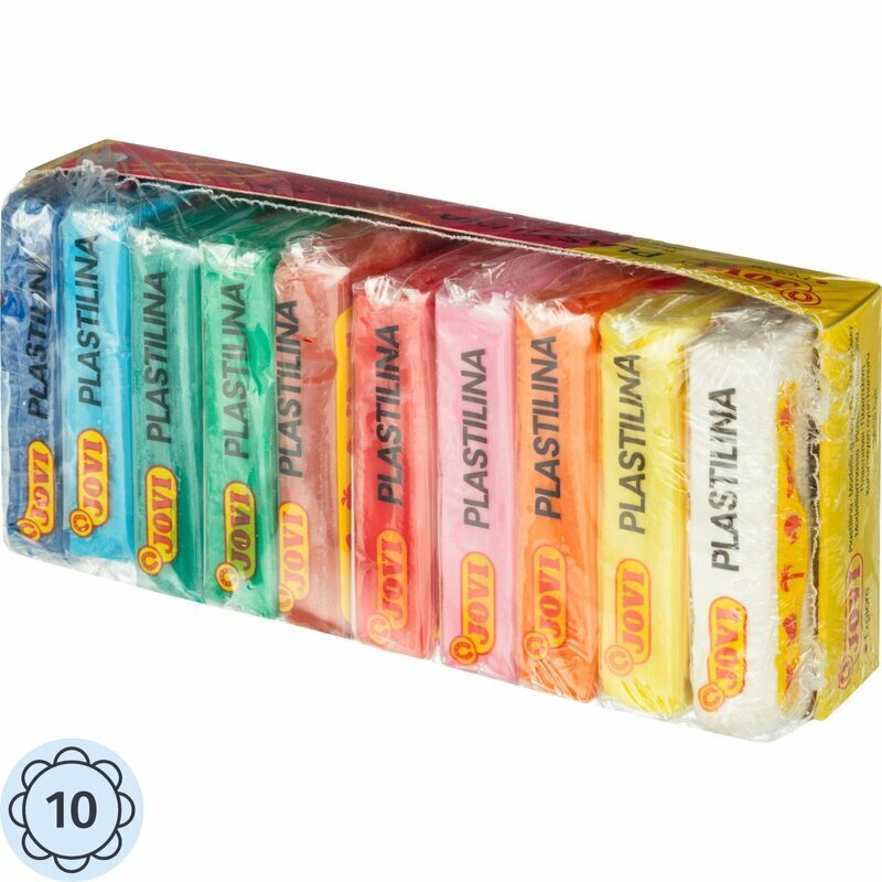 Пластилин на растит. осн. JOVI 10 цв.500 г, картон, 70/10S