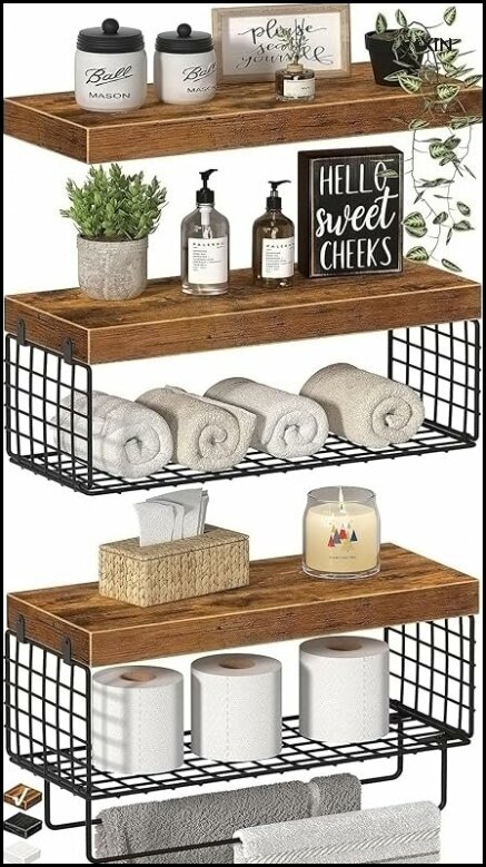 Плавающие полки для ванной над унитазом