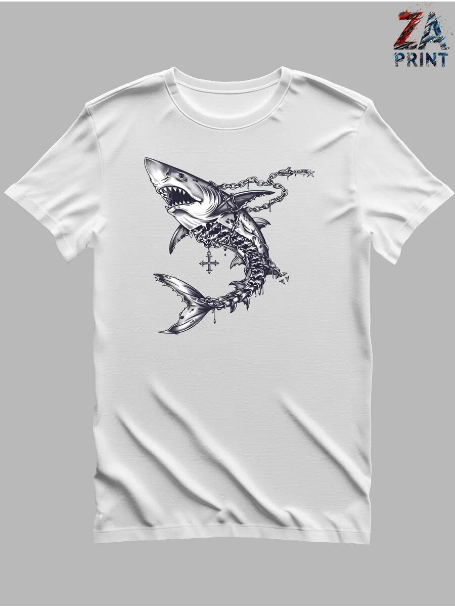 Футболка готическая акула