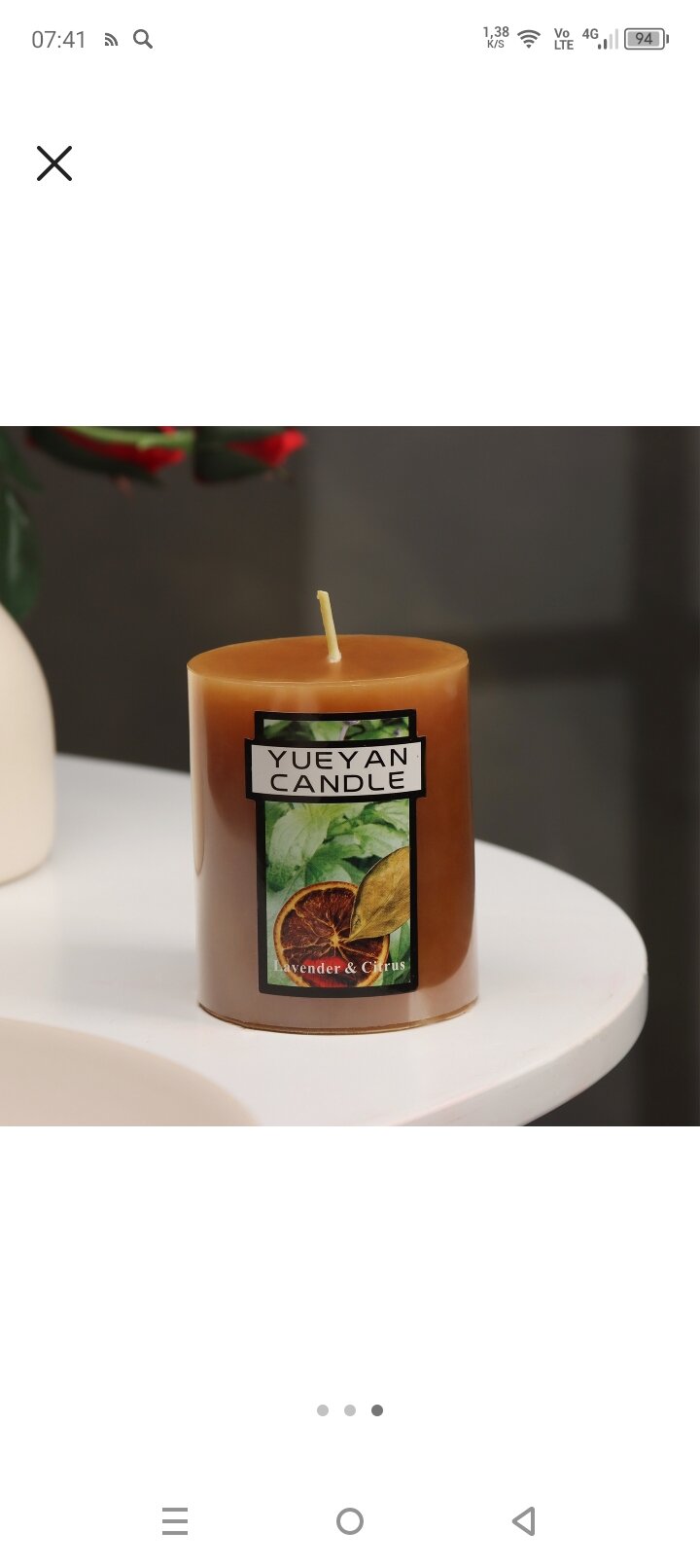 Свеча ароматическая лаванда цитрус согревающий аромат волшебства