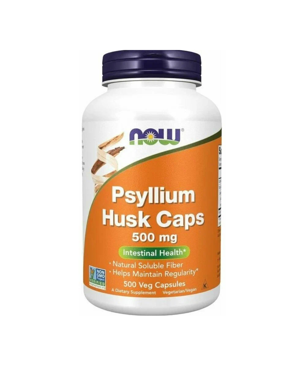 Шелуха семян подорожника Now Psyllium husk 500mg 500 veg caps